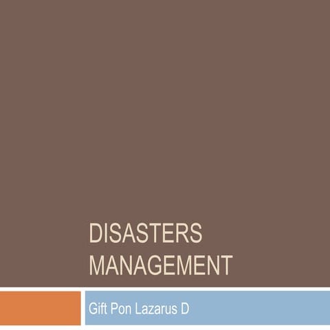 Disasters management | PPT
