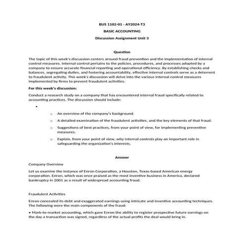 "Discussion Assessment for Unit 4 - Detailed Review" | DOCX