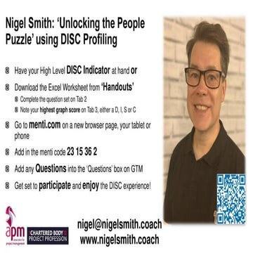 DISC Profiling and ‘Unlocking the People Puzzle’ for Project ...