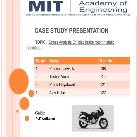 Disc brake rotor analysis case study | PPTX