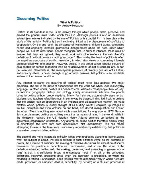 Lecture five on politics as compromise and consensus | PDF