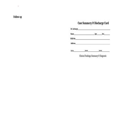DISCHARGE CARD FORMATE SAMPLE DATA SURGERY | DOCX
