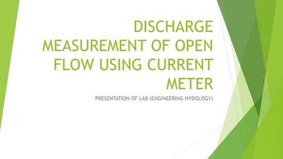 Velocity measurement using current meter | PDF | Physics | Science