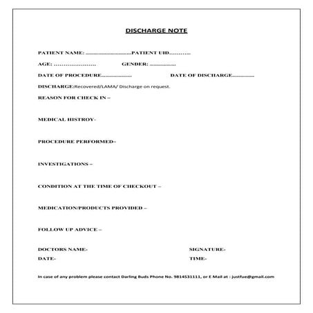 Discharge note | DOCX