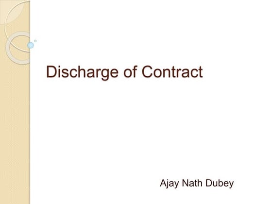 Discharge of Contract | PPT