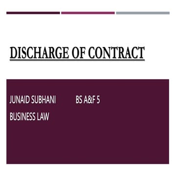 Discharge of Contract.pptx | Law