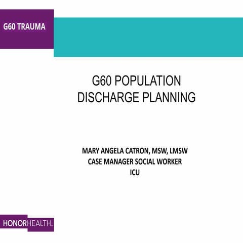 Discharge Planning (Angie Catron) | PDF