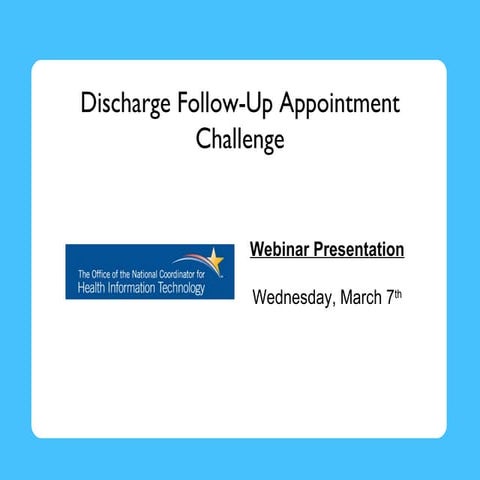 Discharge Follow-Up Appointment Webinar Slide Deck | PPT