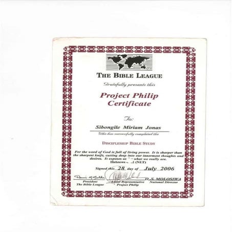 Discipleship certificate sbo | PDF