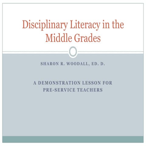 Disciplinary literacy in the middle grades | PPTX | Primary Education ...