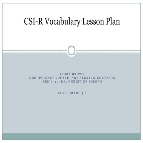 Disciplinary vocab lesson | PPTX