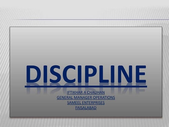 Presentation on Discipline | PPTX | Careers