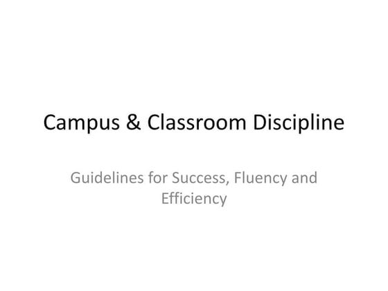 Campus & Classroom Discipline | PPT