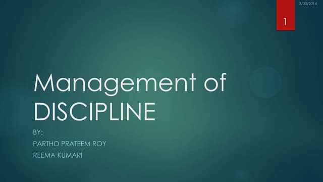 Presentation on Discipline | PPTX
