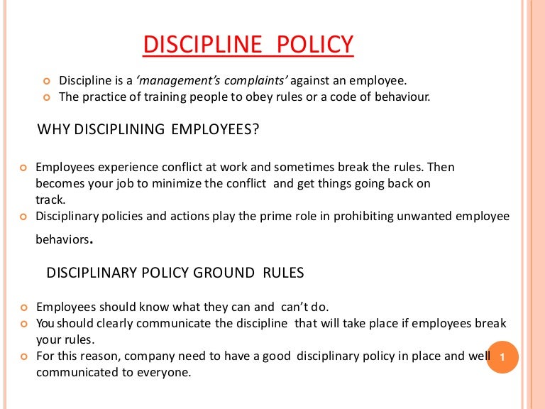 Discipline policy