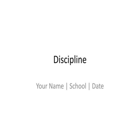 Discipline and ideas powerPresentationss | PPT