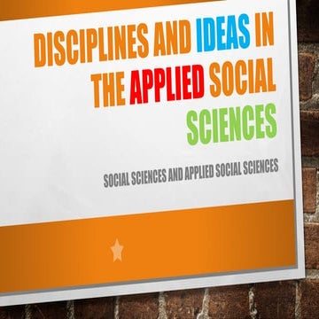 Defining social sciences and applied social sciences | PDF