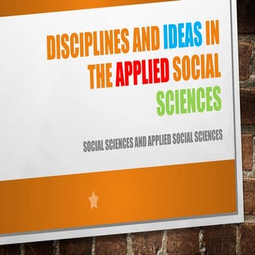 Defining social sciences and applied social sciences | PDF