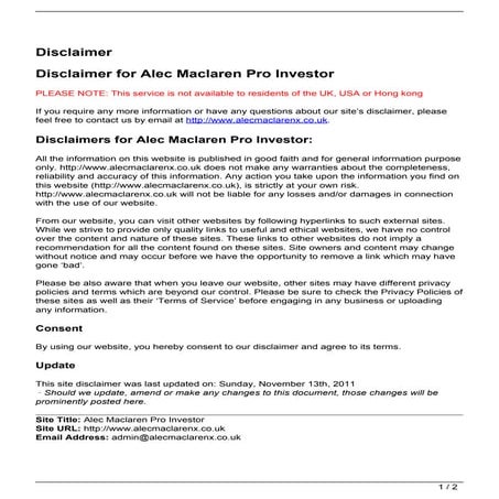 Disclaimer | PDF | Internet Safety | Parenting