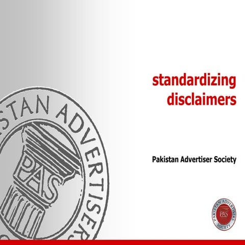Disclaimers Standardization for TV, Print and Outdoor Advertising. | PDF