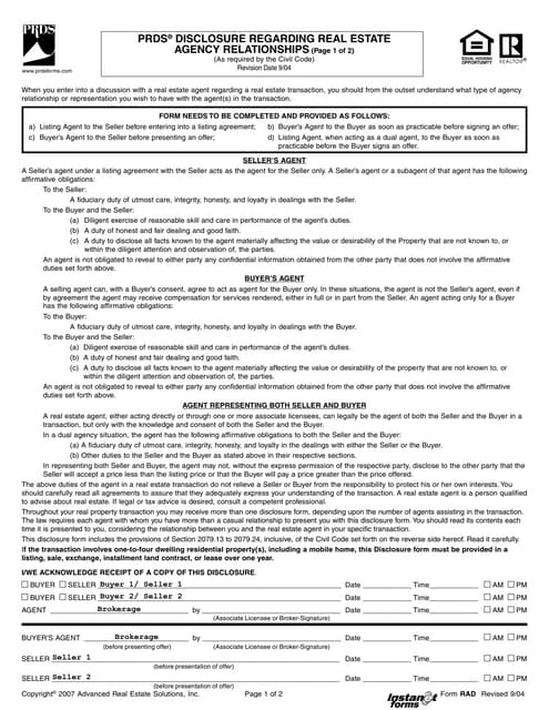 Ad 2 - disclosure (2) regarding re relationship (selling firm to buyer ...