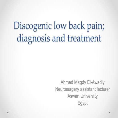 Discogenic low back pain | PPTX