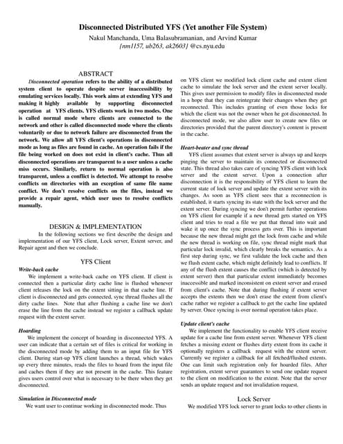 Disconnected Distributed File System Pdf