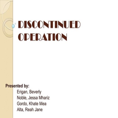 Discontinued operation | PPTX