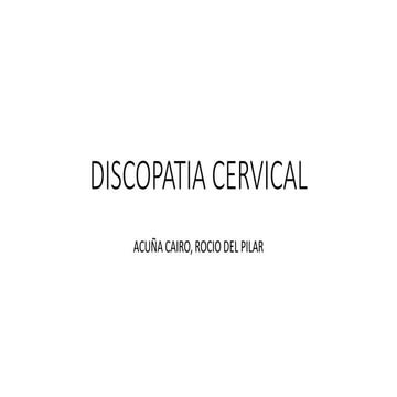 Discopatia cervical | PPTX