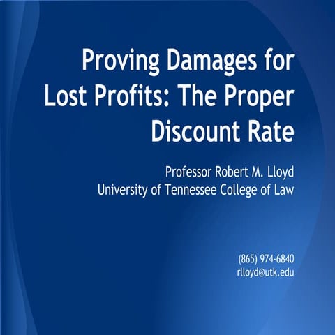 Lost profits -discount rate-- part 2 | PDF