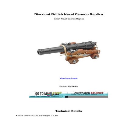 Discount British Naval Cannon Replica | PDF