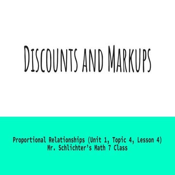Discounts and Markups | PPTX