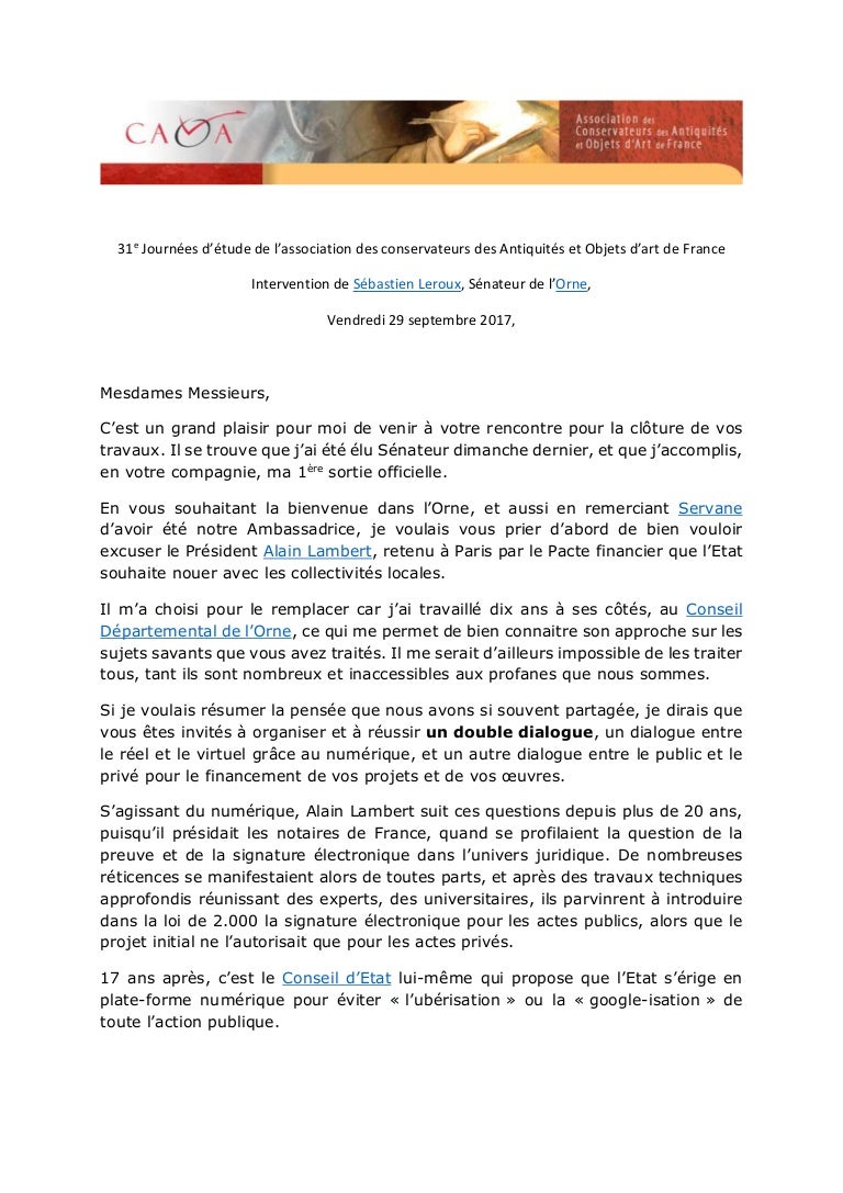 Discours de clôture sébastien leroux