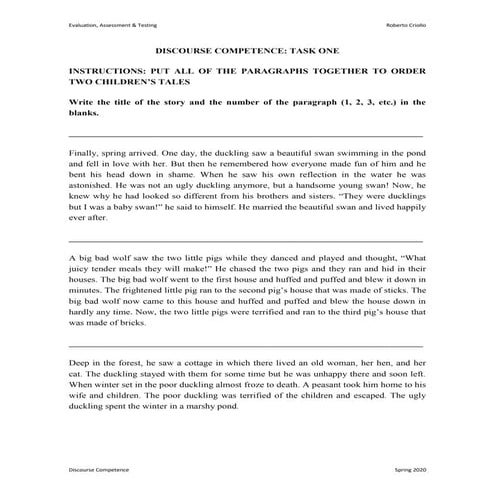 Discourse competence-task-one | PDF