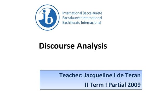 Discourse presentation | PPT