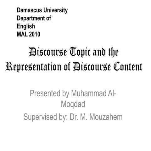 Discourse analysis | PPTX