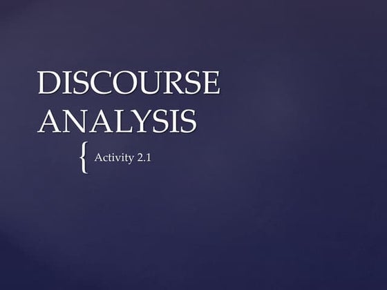Discourse Analysis Presentation By Ali Asghar 011 Ppt