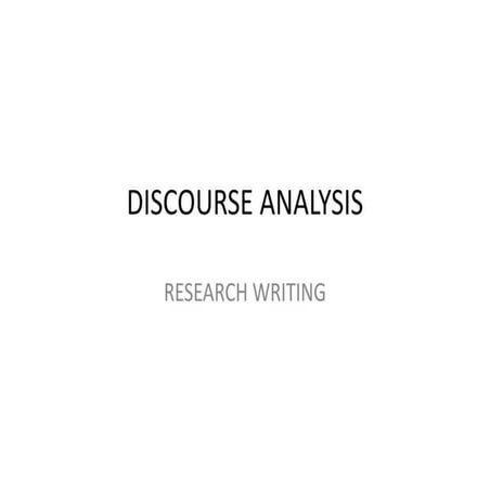 DISCOURSE ANALYSIS | PPT