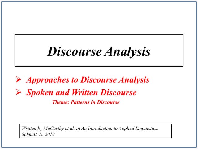 Discourse Analysis ppt