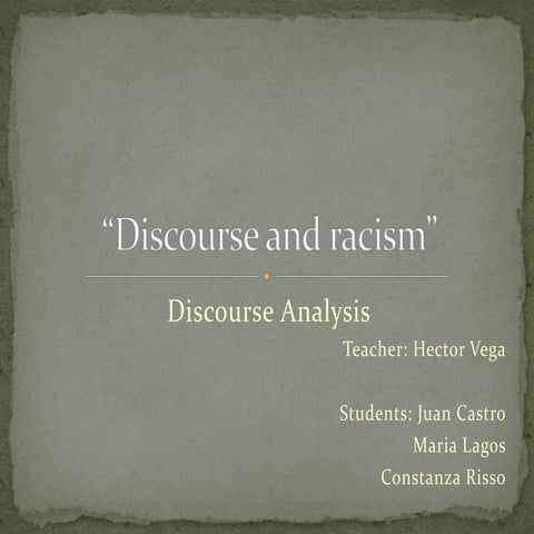 Discourse and racism (2) | PPTX