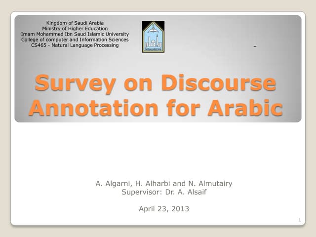 Discourse Annotation For Arabic 2 Ppt 1436