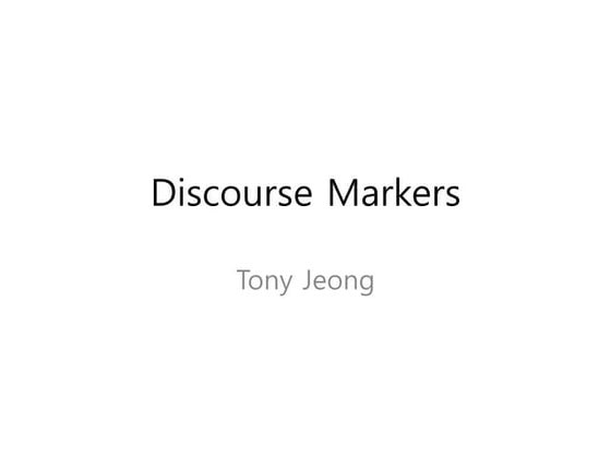 List of discourse markers | DOCX | Books and Literature
