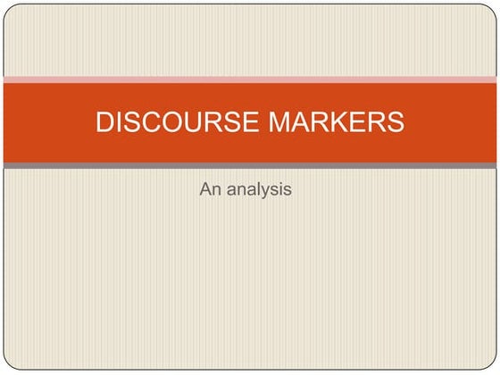 List of discourse markers | DOCX | Books and Literature