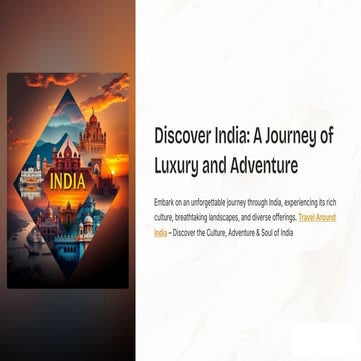 Travel Around India – Unforgettable Journeys & Experiences | PDF