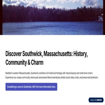 Discover Southwick Massachusetts: History, Community and Charm | PDF