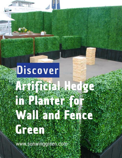 Latest SUNWING artificial hedges and green wall panels catalog | PDF