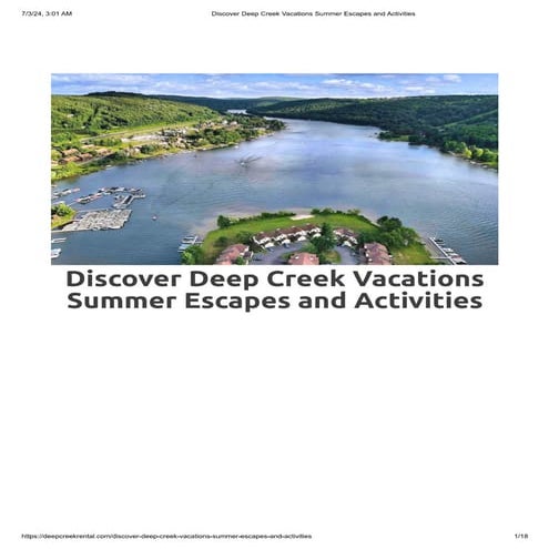 Discover Deep Creek Vacations Summer Escapes and Activities. | PDF