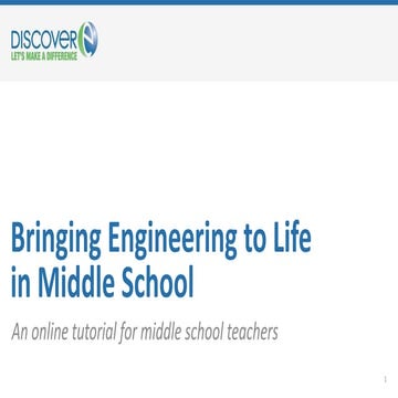 Bringing Engineering to Life in Middle School | PPTX