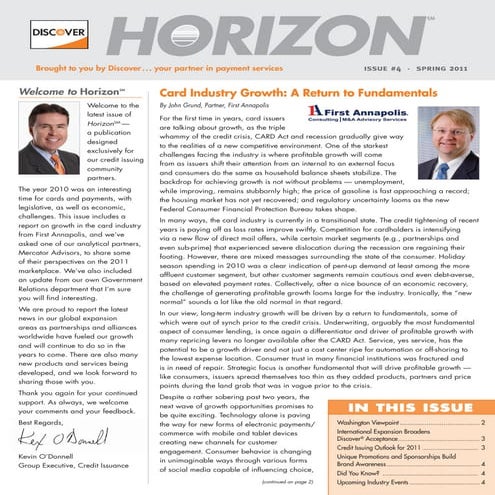 Discover Horizon Newsletter Spring 2011 | PDF
