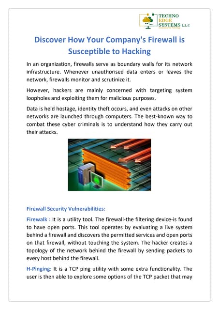 Know How your Company Firewall Security is Vulnerable to Hacking | PDF | Computer Networking ...